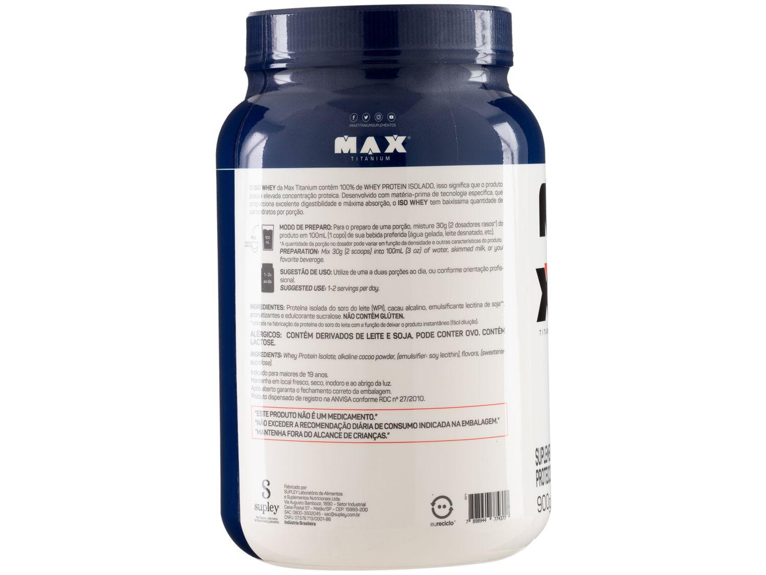Whey Protein Isolado Max Titanium 900g - 1 Chocolate
