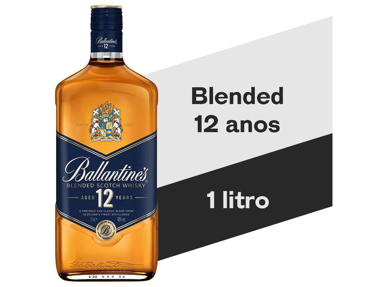 Whisky Ballantines 12 anos Blended Escocês 1L