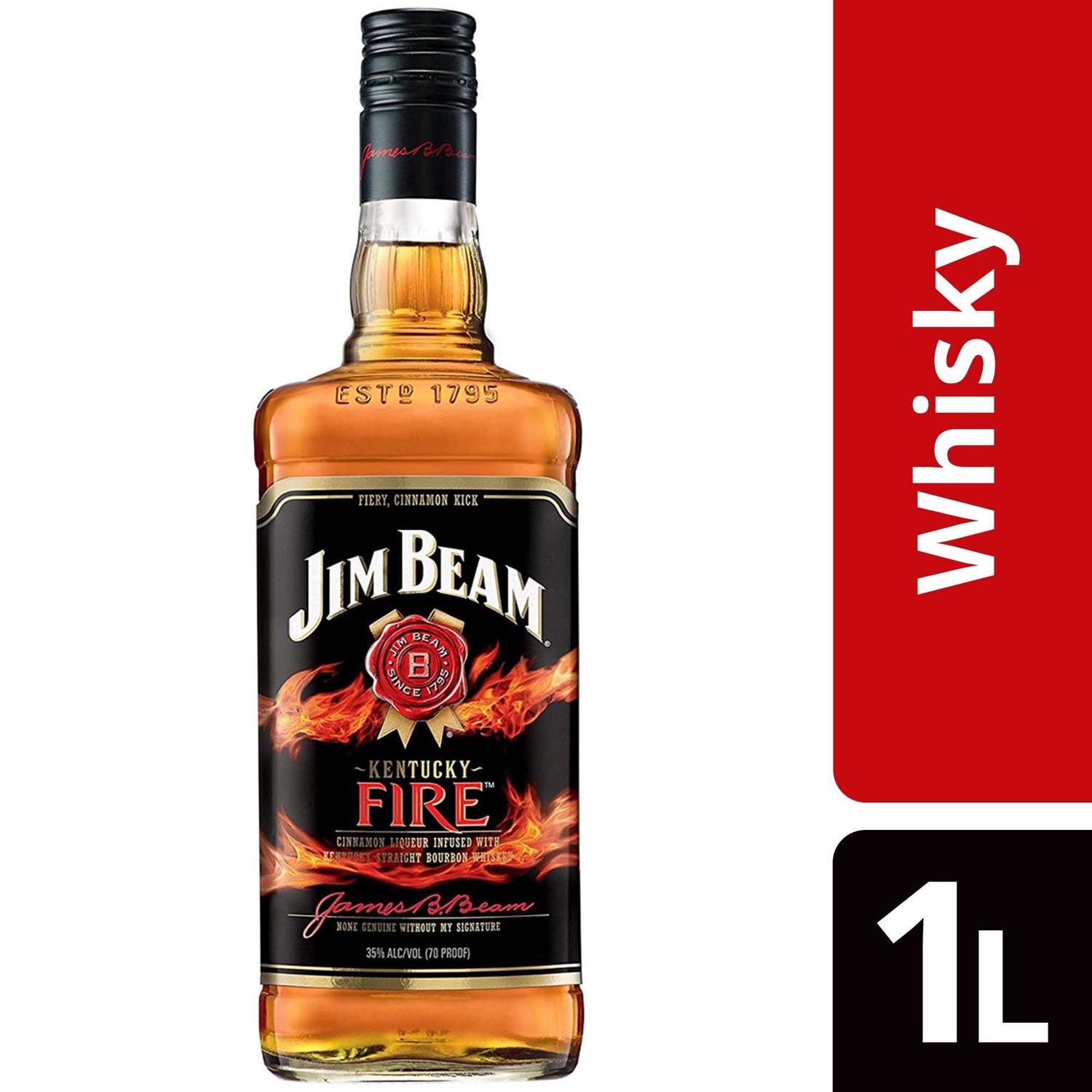Whisky Jim Beam Fire 4 anos Bourbon Americano 1L