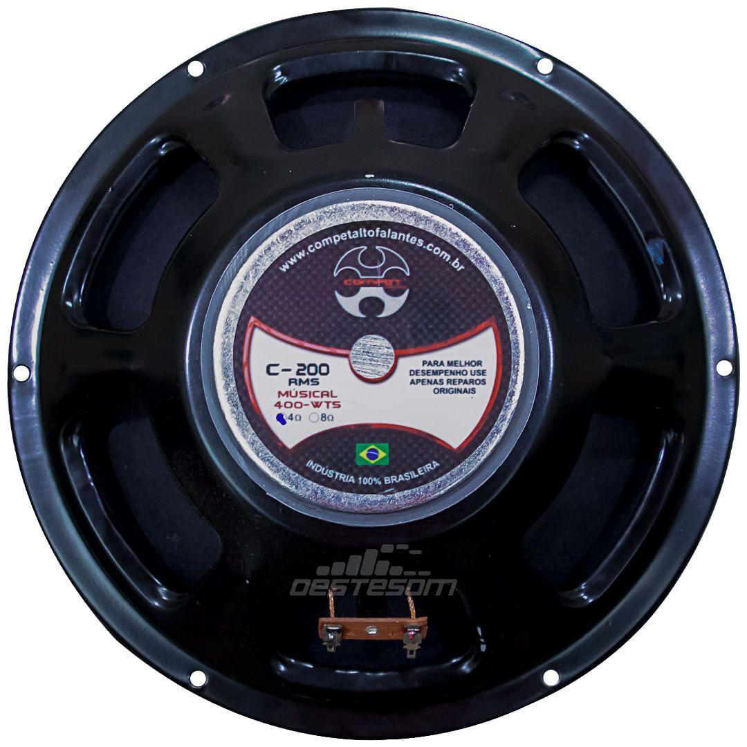 Woofer Medio Grave 10 Polegadas 200w Rms 4 Ohms Cone Seco - Compet ...