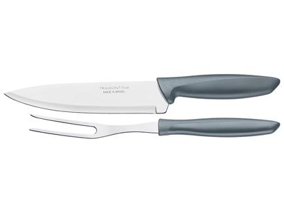 Conjunto Trinchante Tramontina Plenus 23498610 em Aço Inox e Cabo Cinza ...