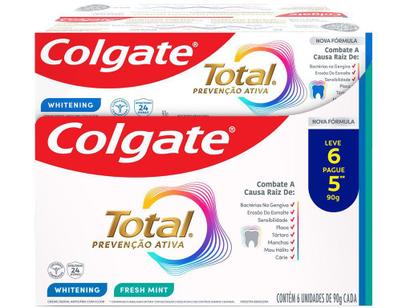 Creme Dental Colgate Total 12 Whitening + Advanced Fresh 90g Cada 6 ...