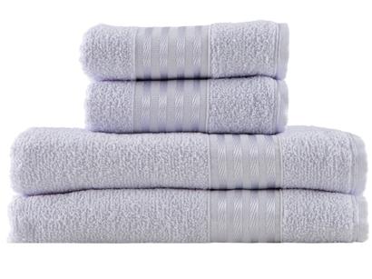 Jogo de Toalhas de Banho e Rosto Camesa Decor Branco 4 Peças