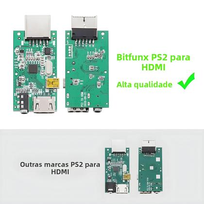 Adaptador PS2 Para HDMI Bitfunx Conversor De Áudio E Vídeo YPBPR Para ...