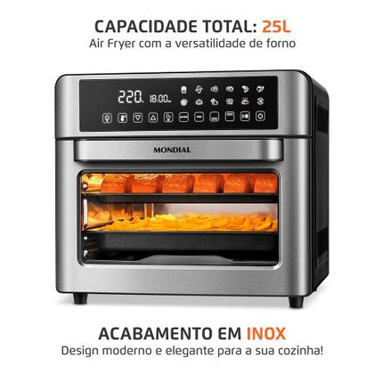 Air Fryer Mondial AFO-25L-BI Forno Digital Oven 25 Litros 2000W 127v ...