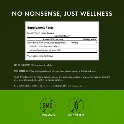 Antioxidante Swanson Tocotrienols, 60 cápsulas líquidas, 100 mg, pacote ...