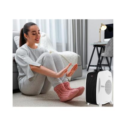 Aquecedor Elétrico Portátil 2 Em 1 Paq2000B 1500w Preto 3 Níveis de ...