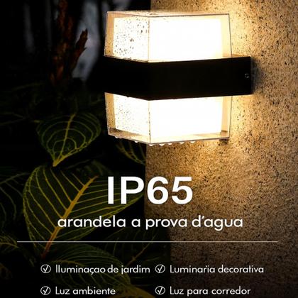 Arandela LED Externa 10W 900lm Quadrada Moderna Bivolt 3000K 61172 ...