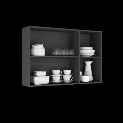 Armário 120cm 3 Portas de Vidro Mdf Dobradiças Slow Motion Lumina ...