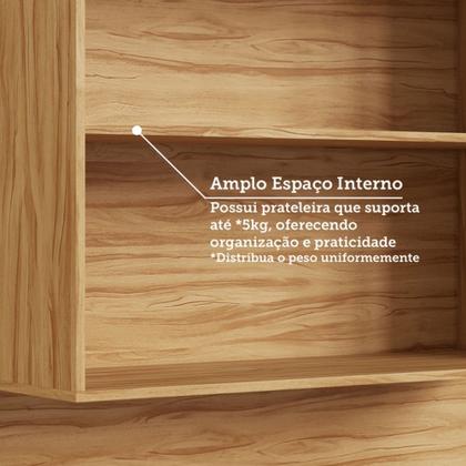 Armário Aéreo Cozinha 80 Cm Riesling 2 Portas 100% Mdf Amêndoa/Off ...