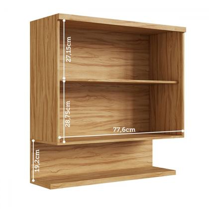 Armário Aéreo Cozinha 80 Cm Riesling 2 Portas 100% Mdf Amêndoa/Off ...