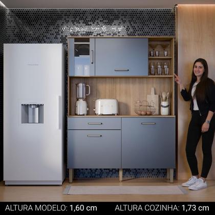 Armário Para Cozinha Verôna Completo Com 4 Portas e 1 Gaveta Compacta ...