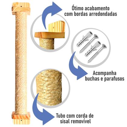 Arranhador Parede Gatos Vertical Sisal Poste Brinquedo Pet - Jj Veras ...