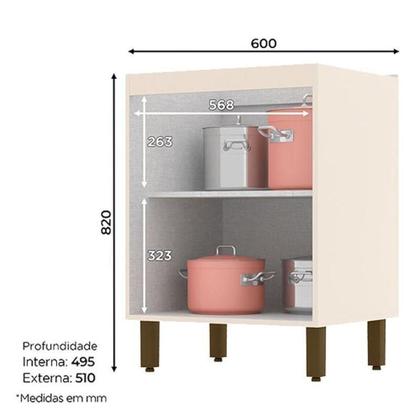 Balcão 2 Portas 60 Cm évelin Off White - Henn - MÓVEIS HENN - Gabinete ...