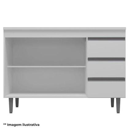 Balcão De Pia Andréia 120cm Amêndoa Branco - Ajl - AJL MÓVEIS ...