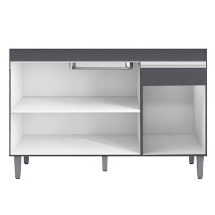 Balcão de Pia Tatiane 120 cm e Armário Cozinha Kit Alice Cinza Fosco ...