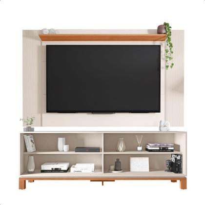 Bancada Rack com Painel Para Tv até 65 Polegadas Jace Bege - Caemmun ...