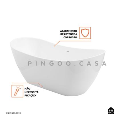 Banheira Freestanding Imersao Rutilo Pingoo.Casa - Branca - Banheira de ...