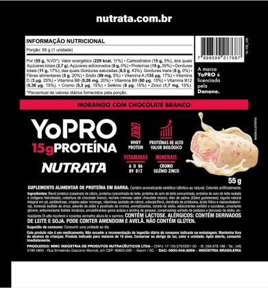 Barra de Proteína YoPRO Nutrata C/12 Unidades 55g - Danone/Nutrata ...