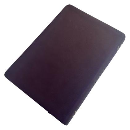 Biblia NAA básica marrom lama SBB letra gigante - com folhas douradas e ...