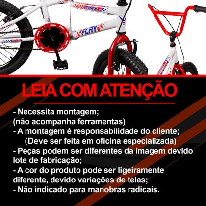 Bicicleta Aro 20 BMX Infantil Flay Aro Aero Freio V-Brake Menino 6, 7 ...