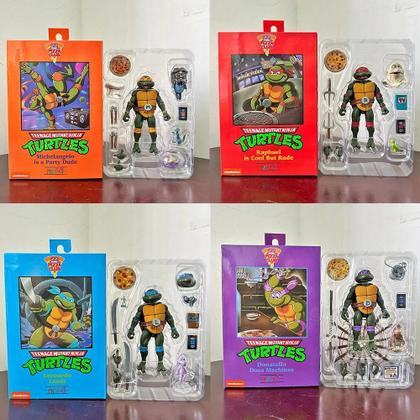 Boneco De Ação Tartaruga Ninja Leonardo NECA Pizza Club Turtles Raphael ...