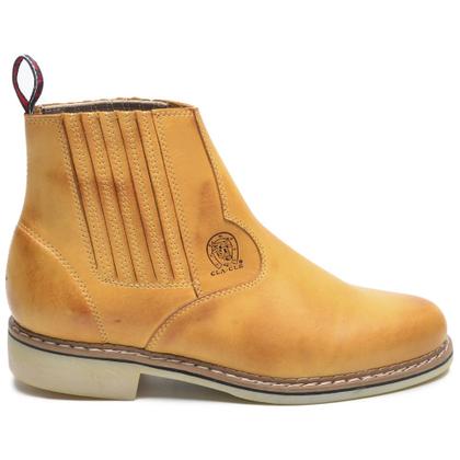 Bota Masculina Couro Legítimo Botina cor Bege - Ipê Mulato - Bota ...