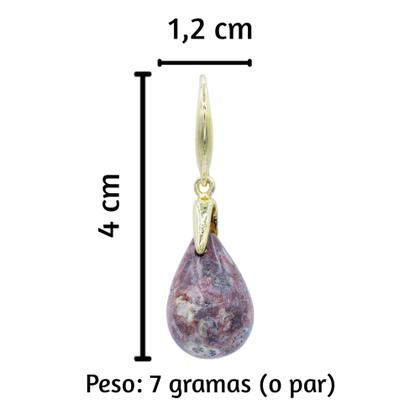 Brinco Dourado Gota Pedra Colorida Semijoia Akasaki BC2024 - Brinco ...