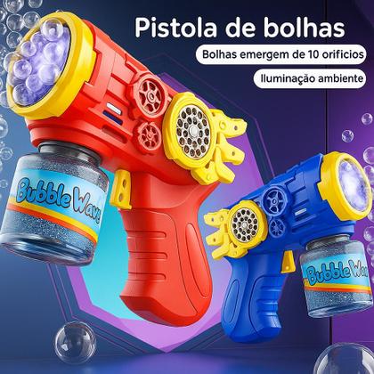 Brinquedo Bubble Gun Arminha de Bolhas de Sabão Elétrica Infantil ...