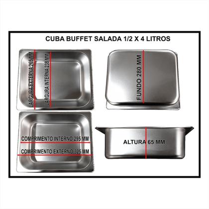 Buffet Self Service 6 Cubas Quente 3 Frias Inox Restaurante Mesa ...