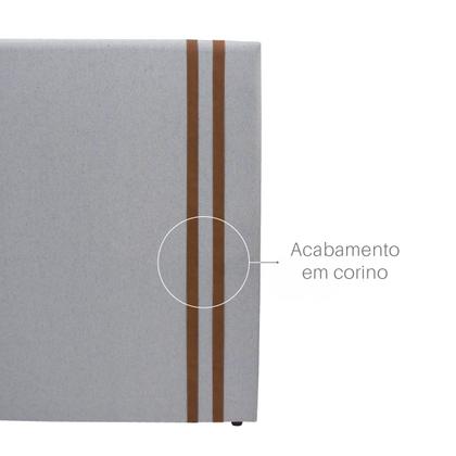 Cabeceira Casal 140cm Estofada Linho Madeira Maciça Eucalipto Quarto ...