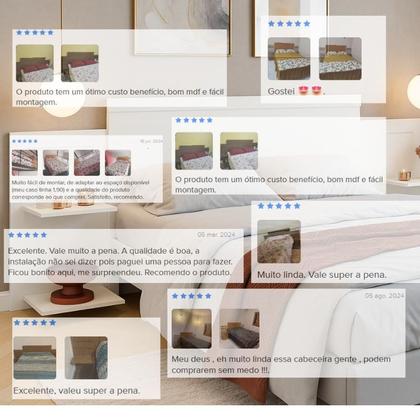 Cabeceira Grecia Para Cama Box 3 Tamanho, Solteiro, Casal E Casal Queen Nature/Off - Caselli ...