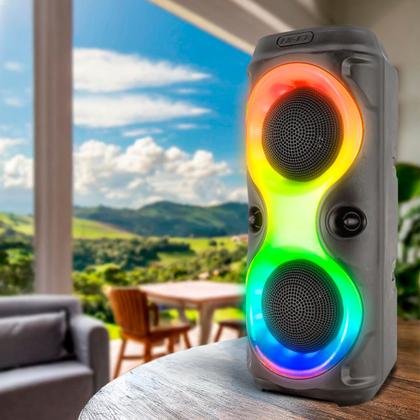 Caixa de som Bluetooth Com Led RGB Portátil FM USB TWS 50W - Caixas de Som - Magazine Luiza