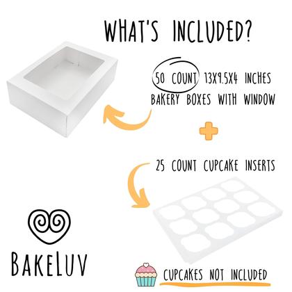 Caixas de cupcake BAKELUV White, 12 recipientes para cupcakes, pacote ...