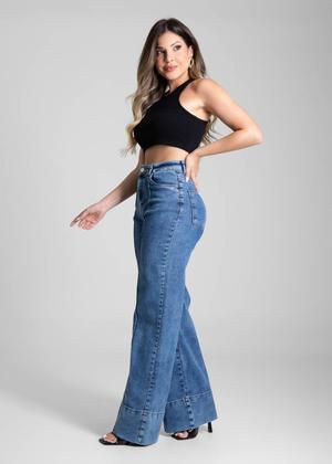 Calça Jeans Sawary Wide Leg - 281764 - Azul 40 - Calça Jeans Feminina ...