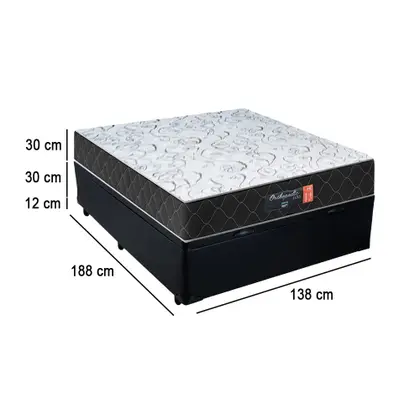 Cama Box Baú Casal + Colchão Semi Ortopédico Extra Firme Espuma D33 ...