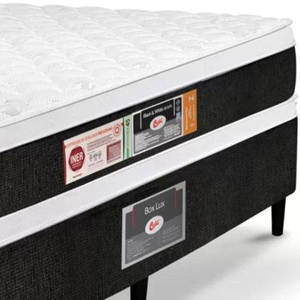 Cama Box Queen Castor Black e White Air Double Face D45 158x198x54 ...