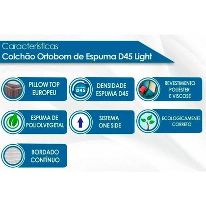 Cama Box Solteiro: Colchão Espuma Ortobom D45 Light Saúde Ortopilow ...