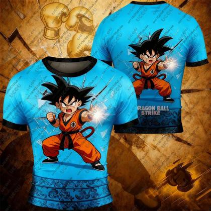 Camiseta Infantil Dragon Ball Z Goku Jiu Jitsu Fight Rash Guard Para ...