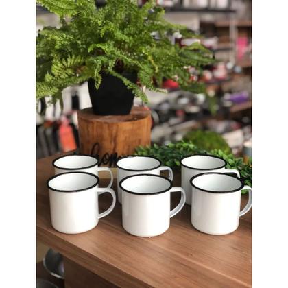 Caneca esmaltada roça branca rústico 300ml - YAZI - Pingômetro ...