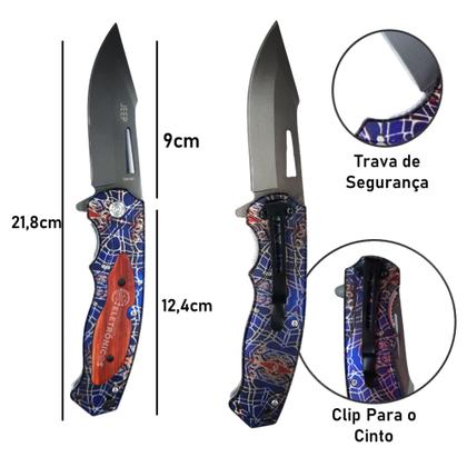 Canivete Retrátil Portátil Lamina Afiada Inox Camping Pesca 1734 TB1481 ...