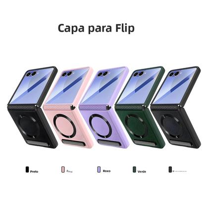 Capa De Telefone Samsung Galaxy Z Flip7 FE 6 5 Com Carregamento Sem Fio ...