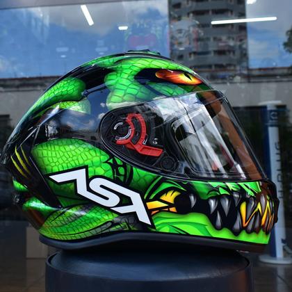 Capacete Asx Raptor Cobra Verde Masculino Feminino Esportivo