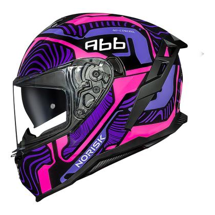 Capacete Norisk Strada II Fusion Preto Roxo e Rosa Mais Viseira Fumê ...
