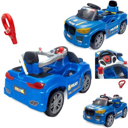 Carrinho de Passeio e Pedal Infantil Maral BM Car Azul Police - Mini ...