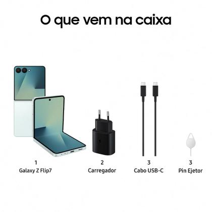 Celular Samsung Galaxy Z Flip7 5G, 256GB, 12GB RAM, 6.9", Câmera Dupla ...