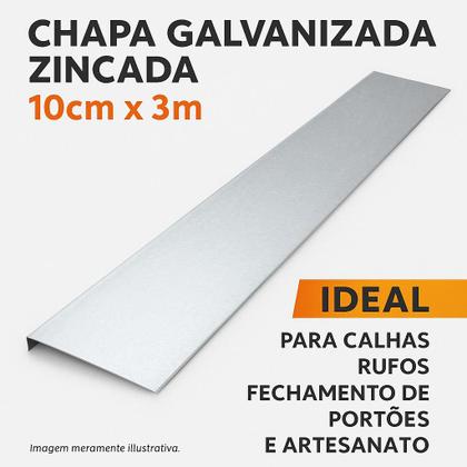 Chapa Galvanizada Zincada 10cmx3m Para Calhas, Rufos, Fechamento de ...
