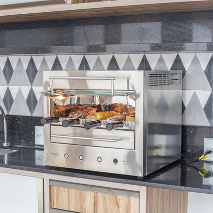 Churrasqueira de Bancada Elétrica Inox Rotativa para Apartamento Bake ...