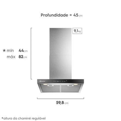 Coifa de Parede Electrolux 60cm Inox Experience com Inteligência ...