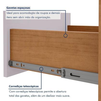 Cômoda 8 Gavetas 2 Portas 118,5x142cm Toronto Bege/Amêndoa Clean/Off ...